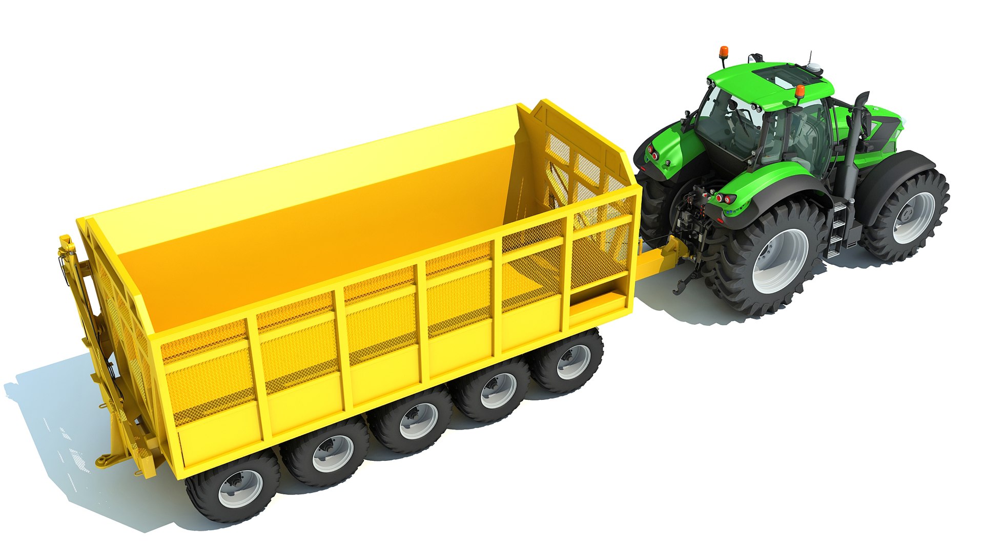 Tractor With Cane Trailer 3D Model - TurboSquid 1855850