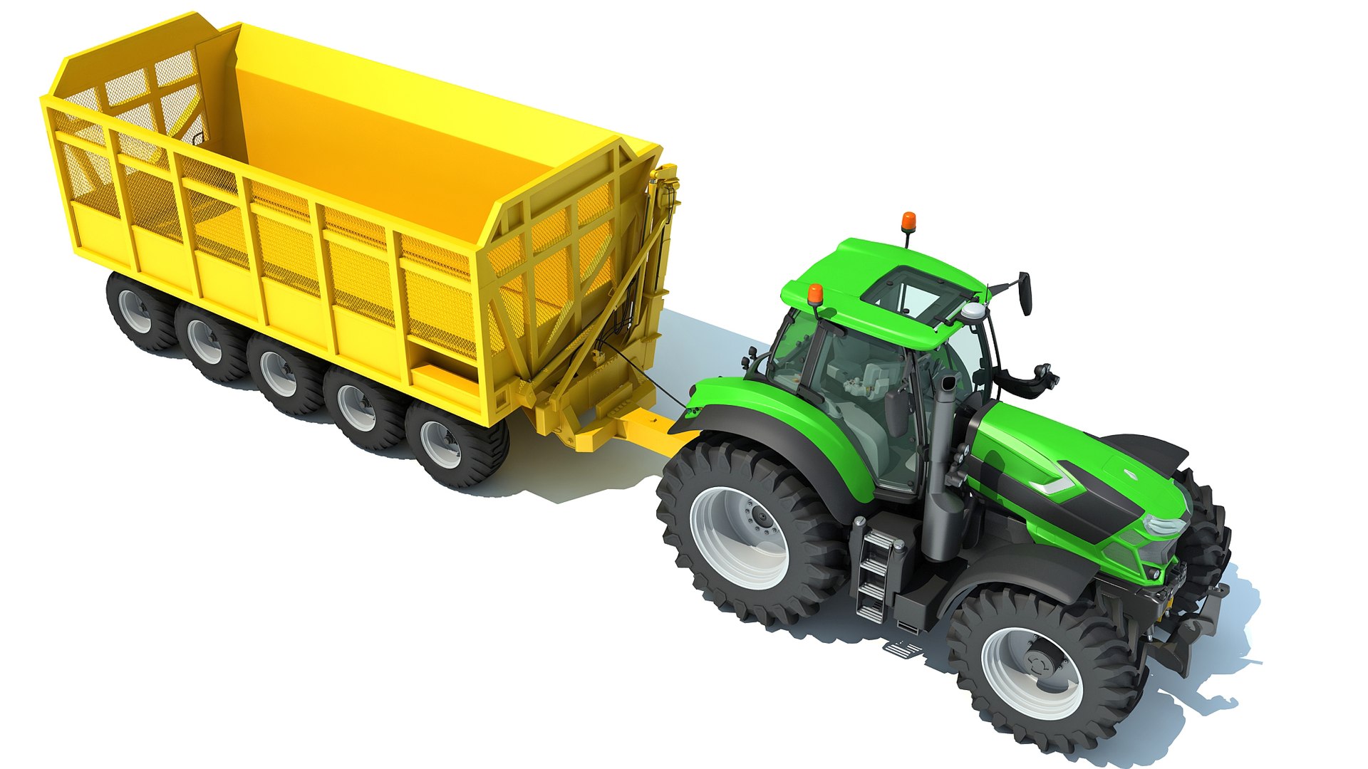 Tractor With Cane Trailer 3D Model - TurboSquid 1855850
