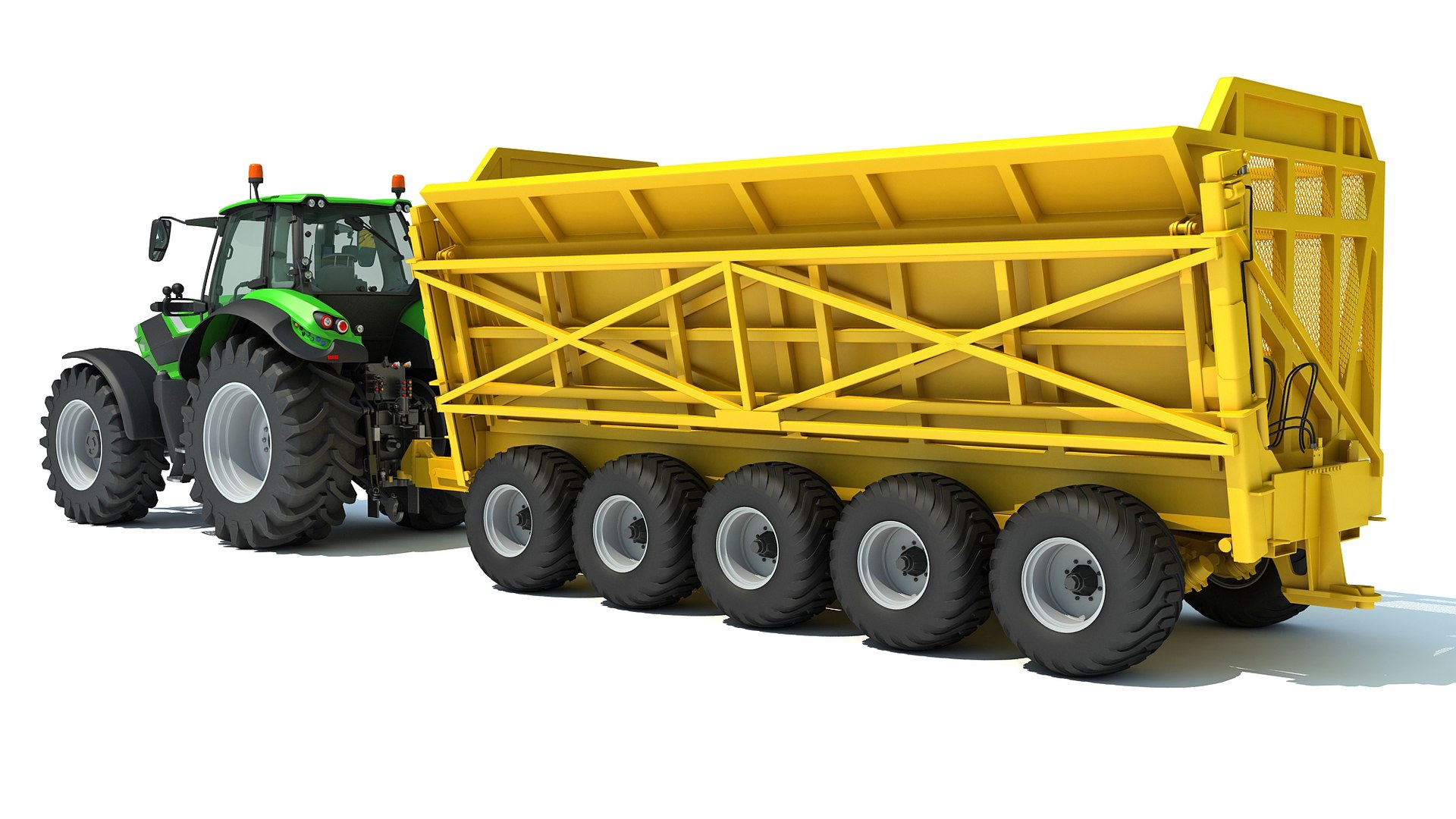 Tractor With Cane Trailer 3D Model - TurboSquid 1855850