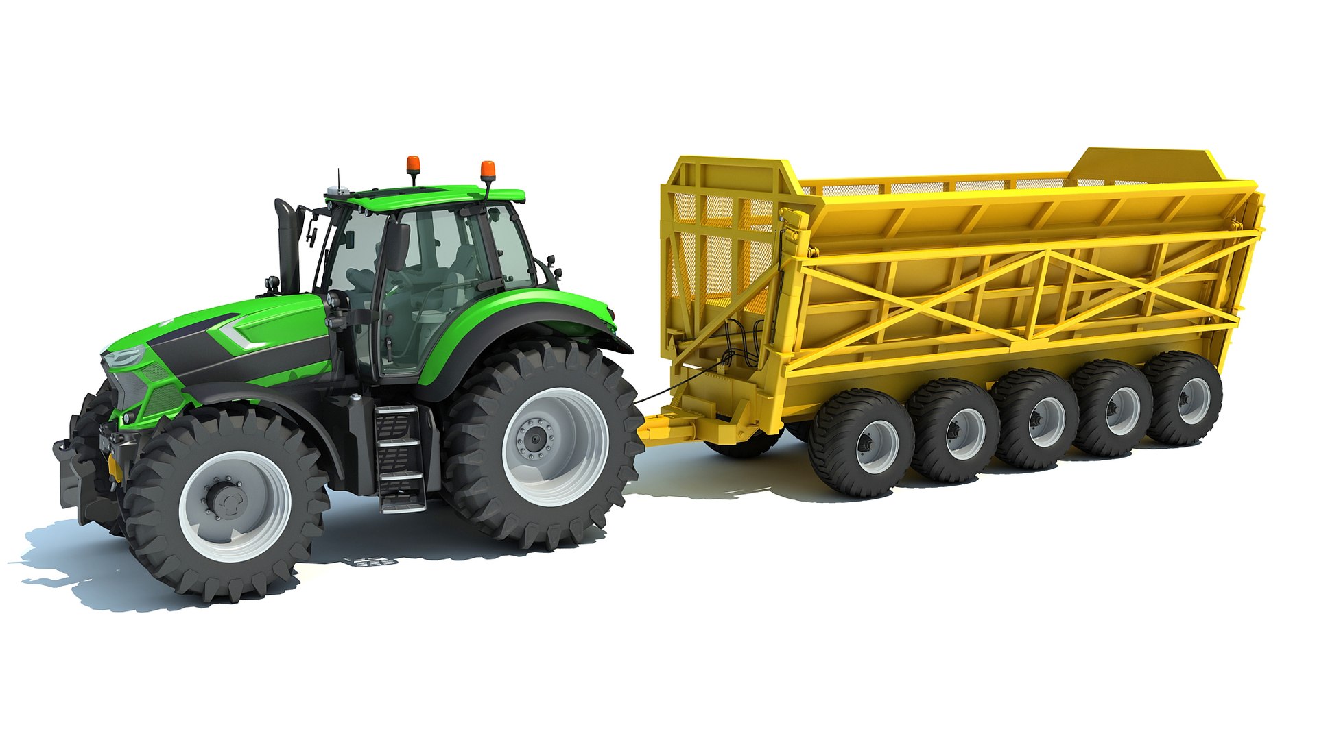 Tractor With Cane Trailer 3D Model - TurboSquid 1855850