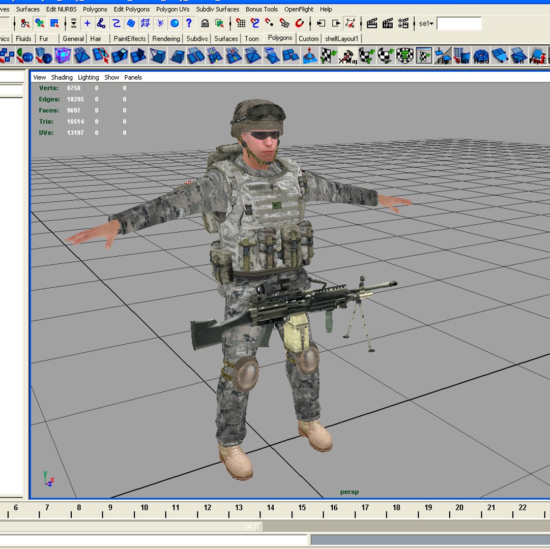 army infantry 3d model