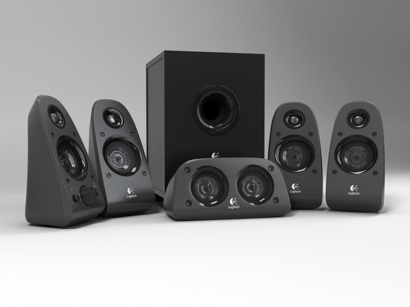3d model of logitech surround speakers z