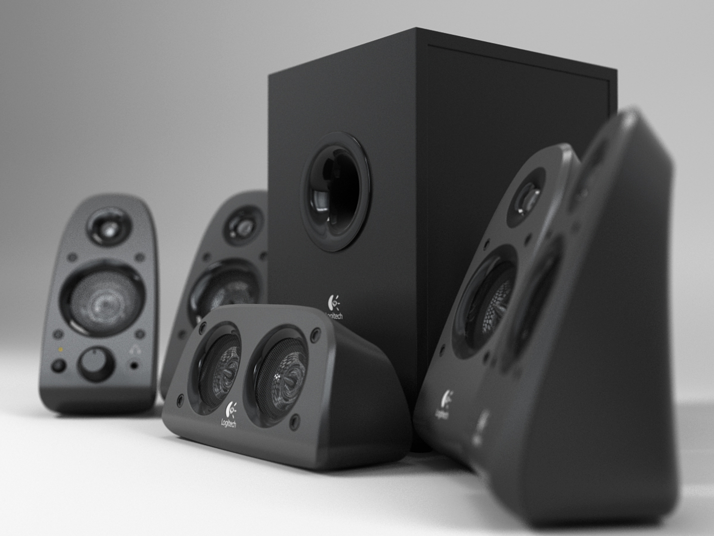 3d model of logitech surround speakers z
