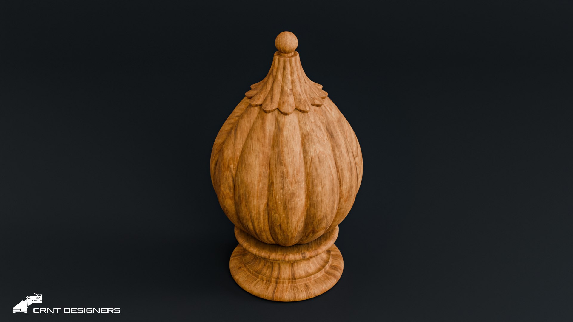 3D Wooden Stair Finial - Newel Post Cap Ornament 3D Model Model ...
