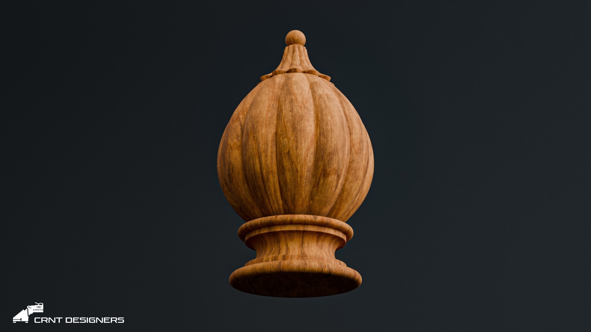 3D Wooden Stair Finial - Newel Post Cap Ornament 3D Model Model ...