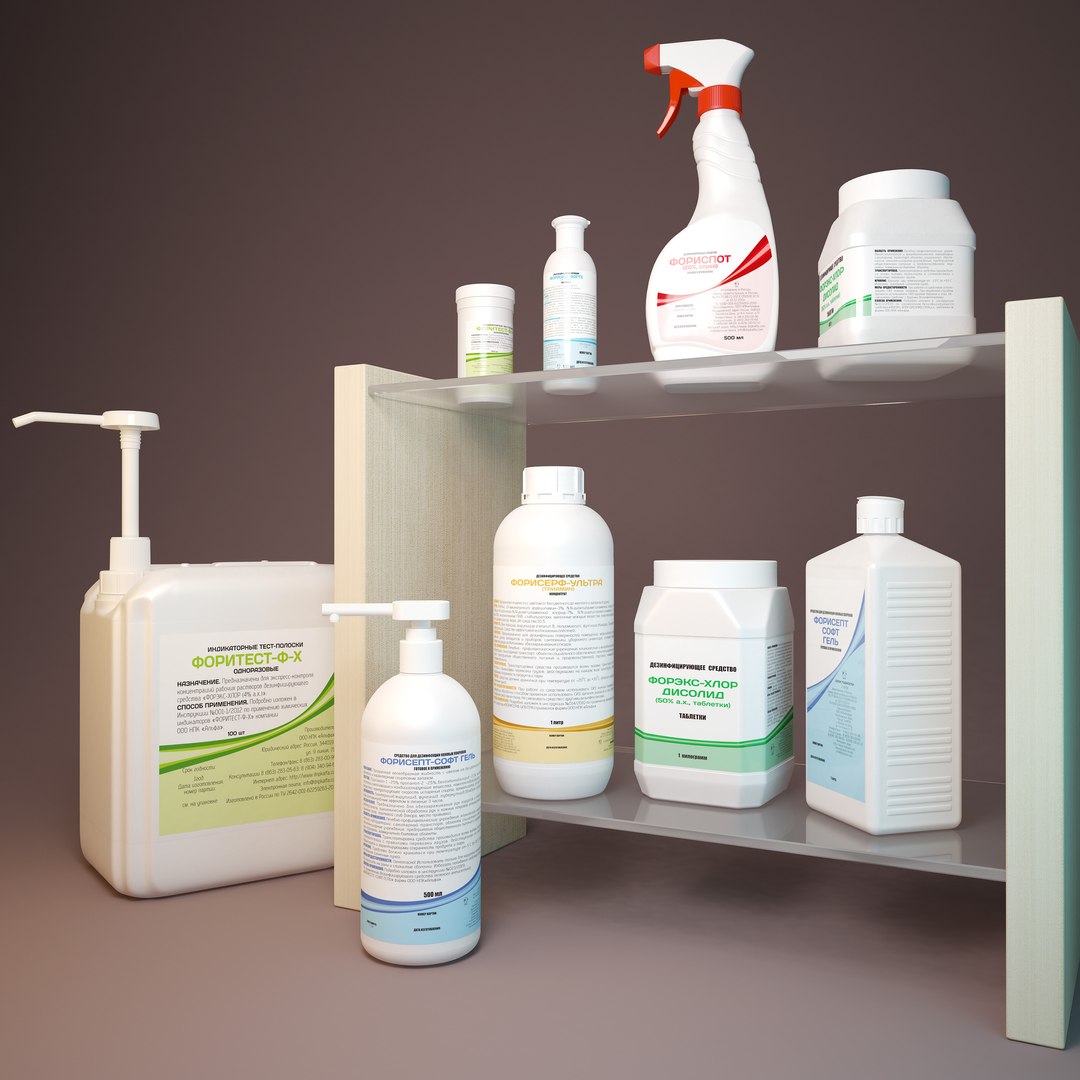 3d Model Disinfectant Cleaning