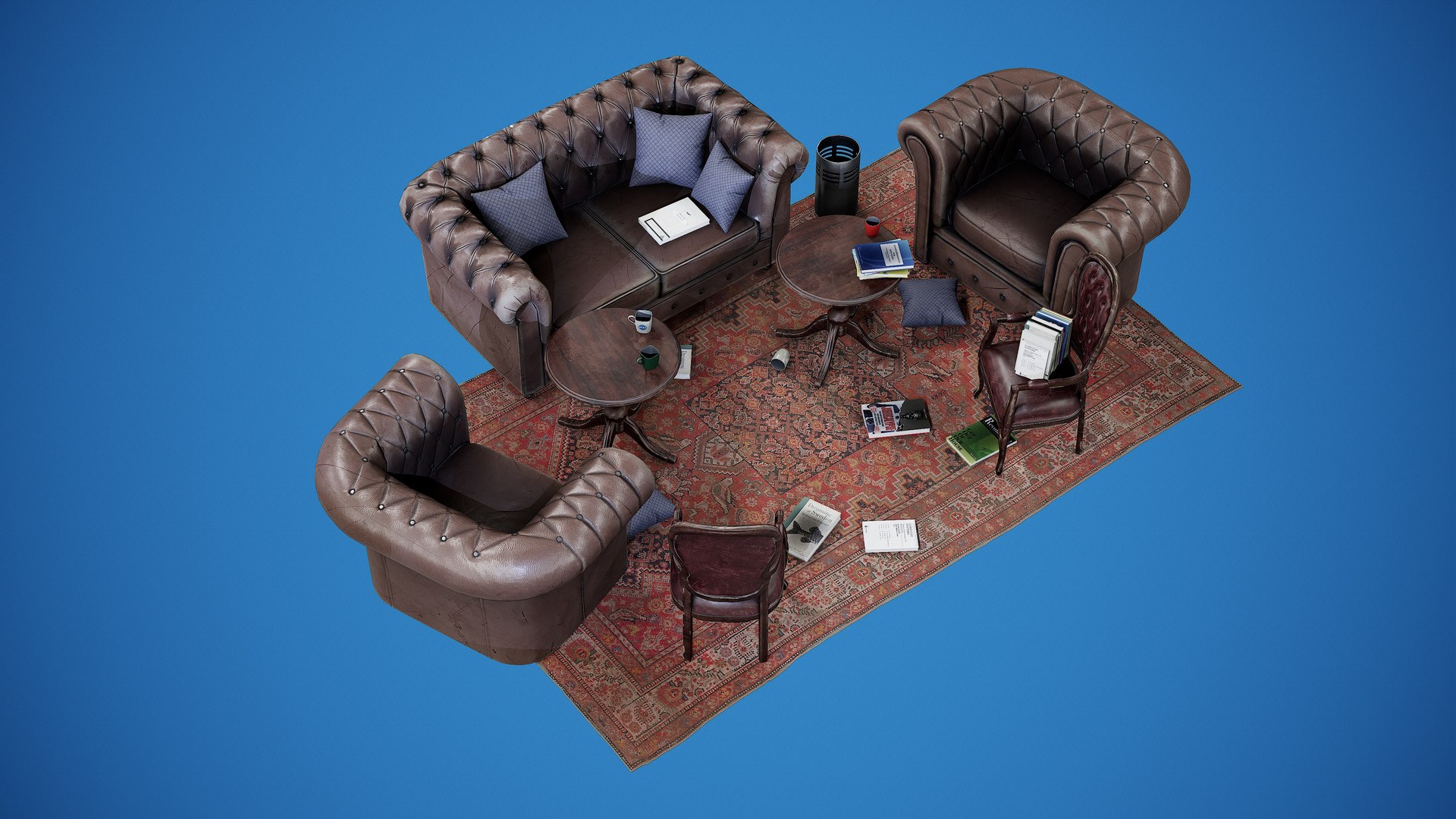 Armchair Set - PBR Game Ready Props 3D - TurboSquid 2038977