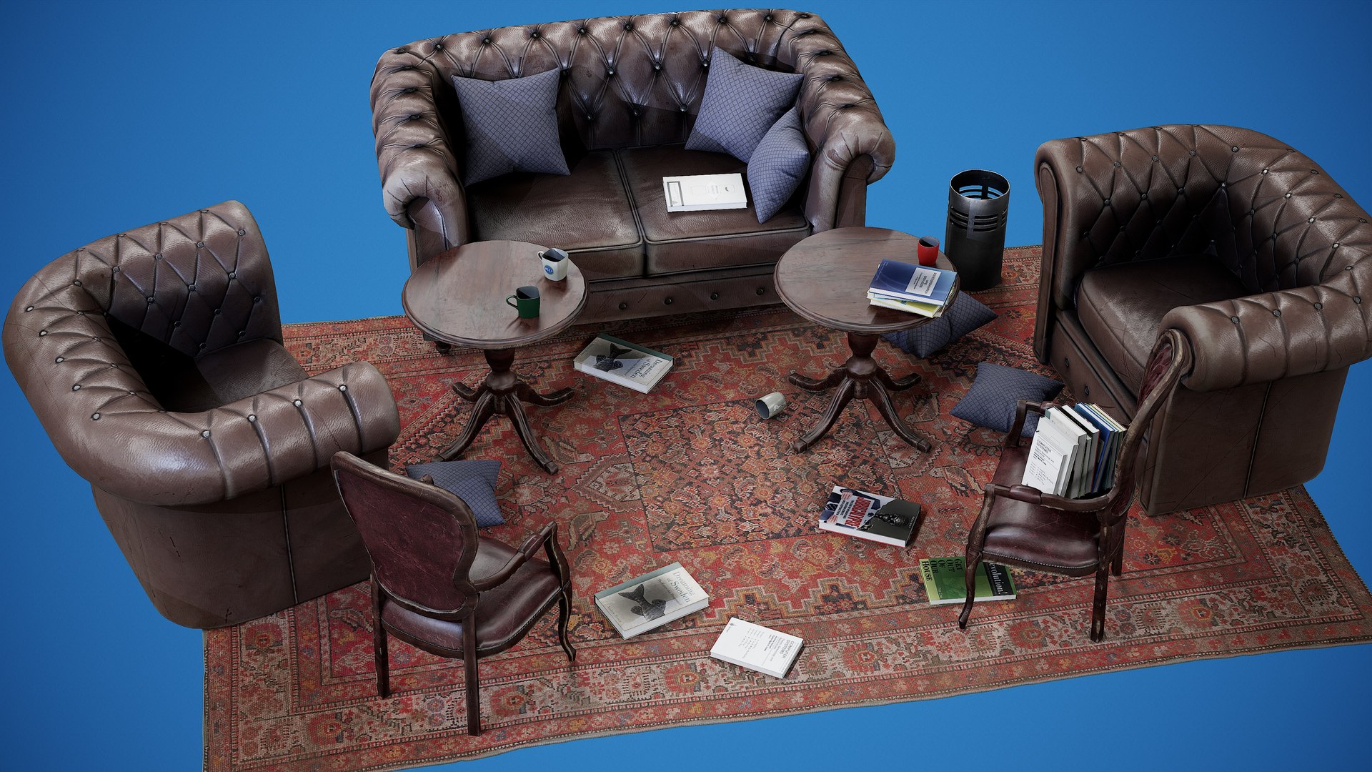 Armchair Set - PBR Game Ready Props 3D - TurboSquid 2038977