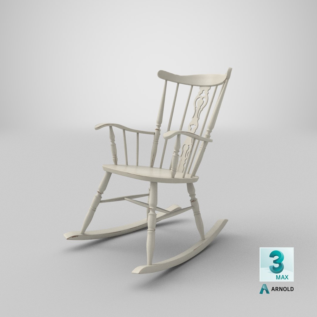 3D antique wooden rocking chair model - TurboSquid 1511485