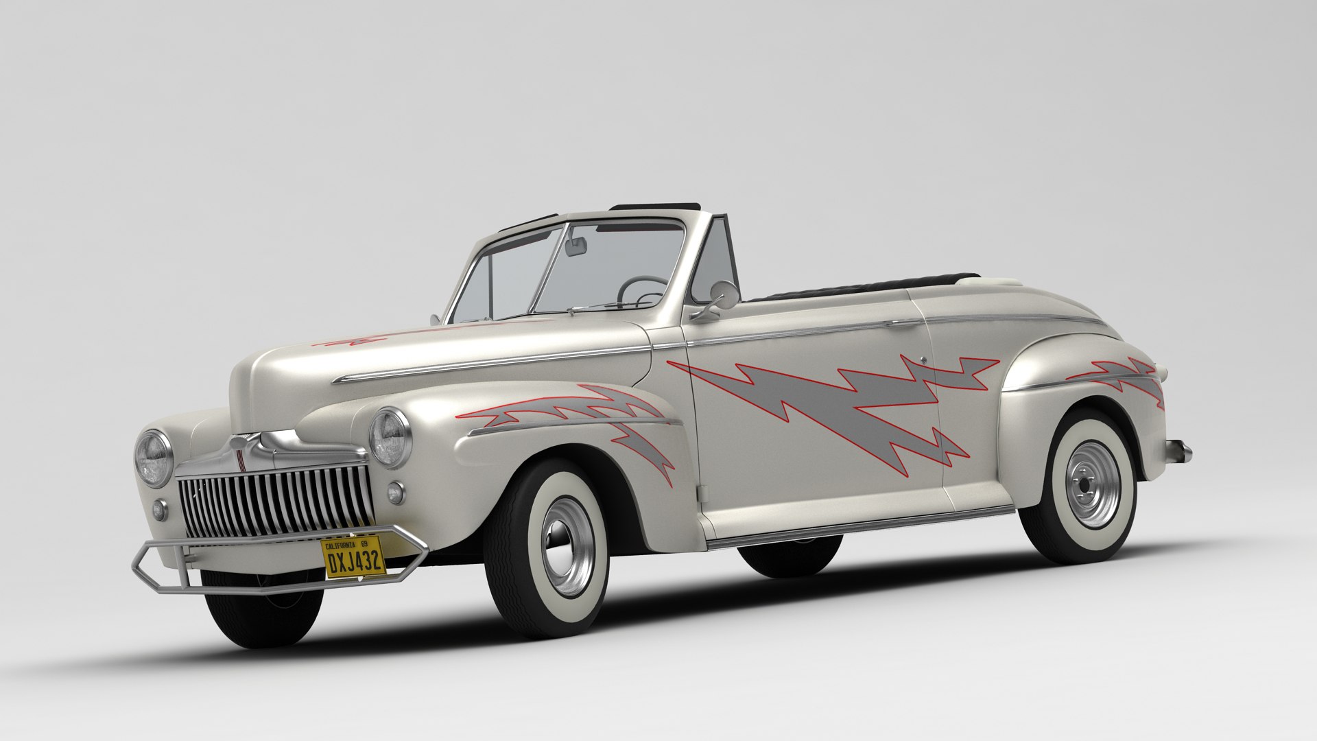 Ford Deluxe Convertible 1948 Greased Lightning 3D Model - TurboSquid ...
