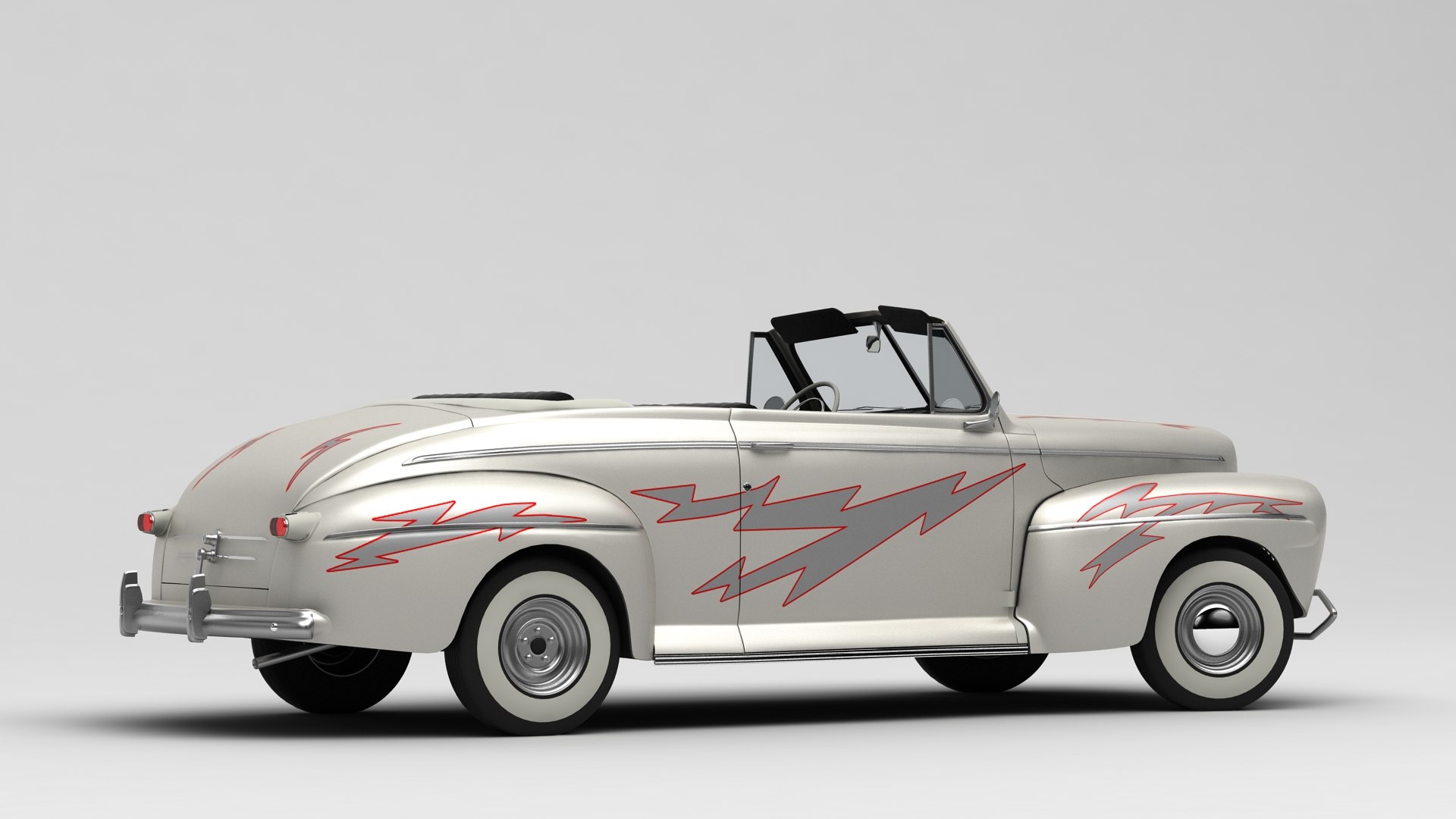 Ford Deluxe Convertible 1948 Greased Lightning 3D Model - TurboSquid ...