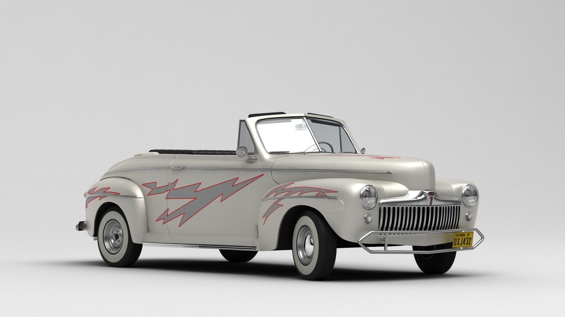 Ford Deluxe Convertible 1948 Greased Lightning 3D Model - TurboSquid ...