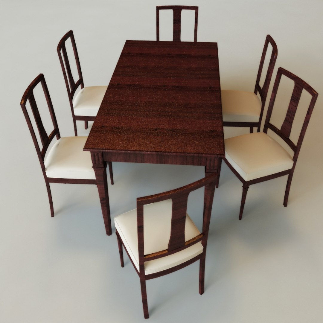 3d dinner table chairs model