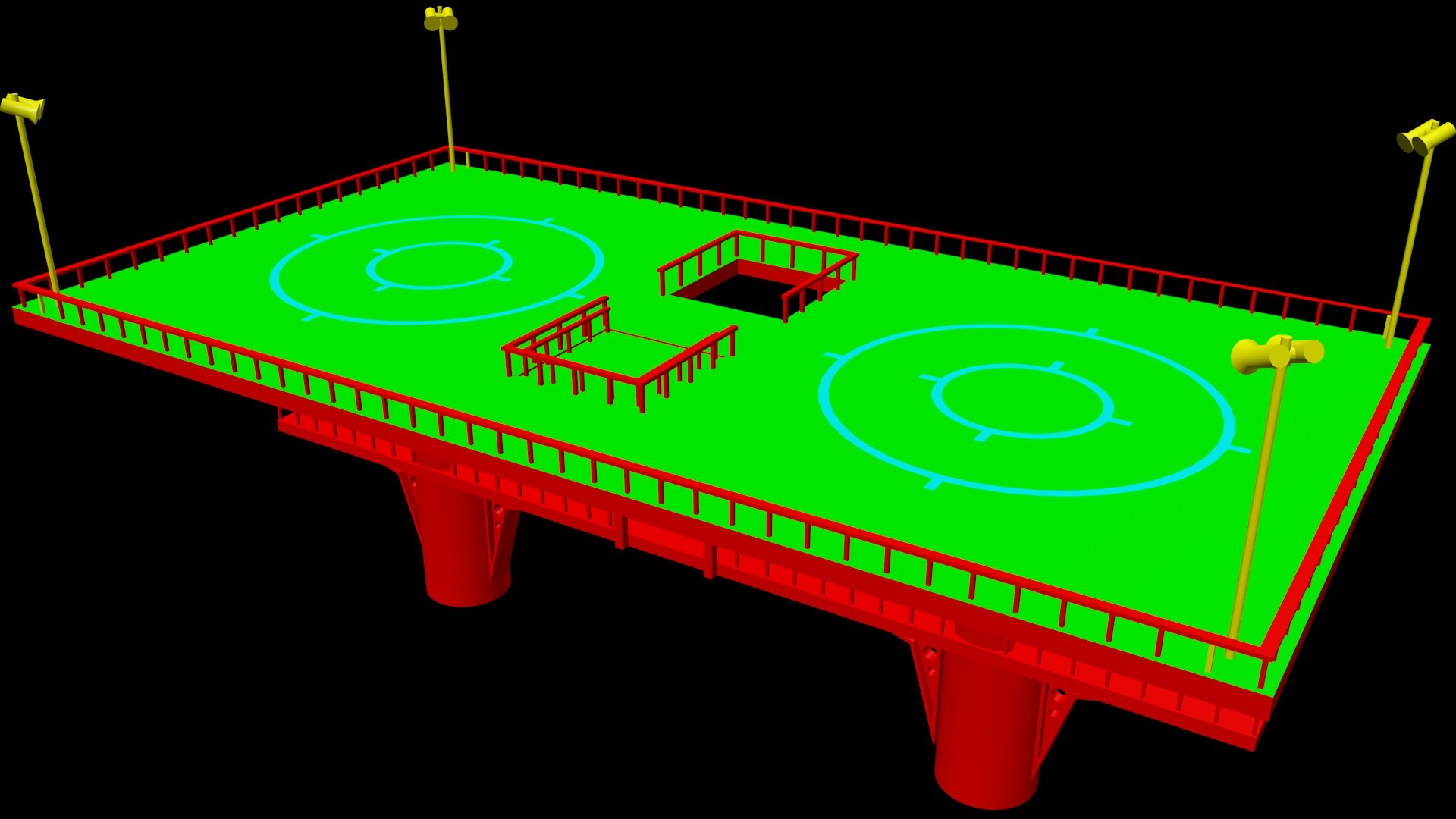3D HELIPORT HELICOPTER LANDING PLACE model - TurboSquid 2085908