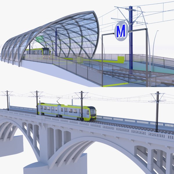 3D модель Мост метро Лос-Анджелеса и станция II - TurboSquid 2248994