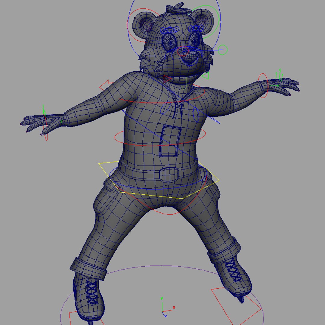 Ma Cartoon Bear Character Rigged