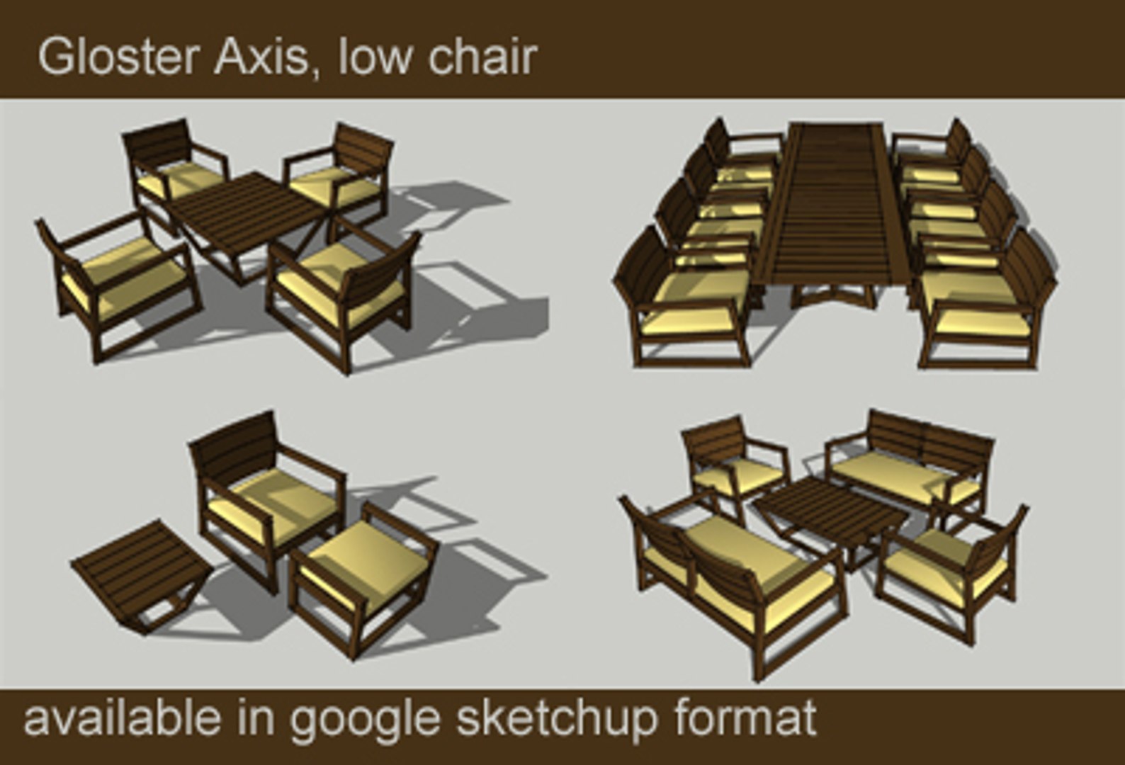 3d Model Gloster Axis Chair Table