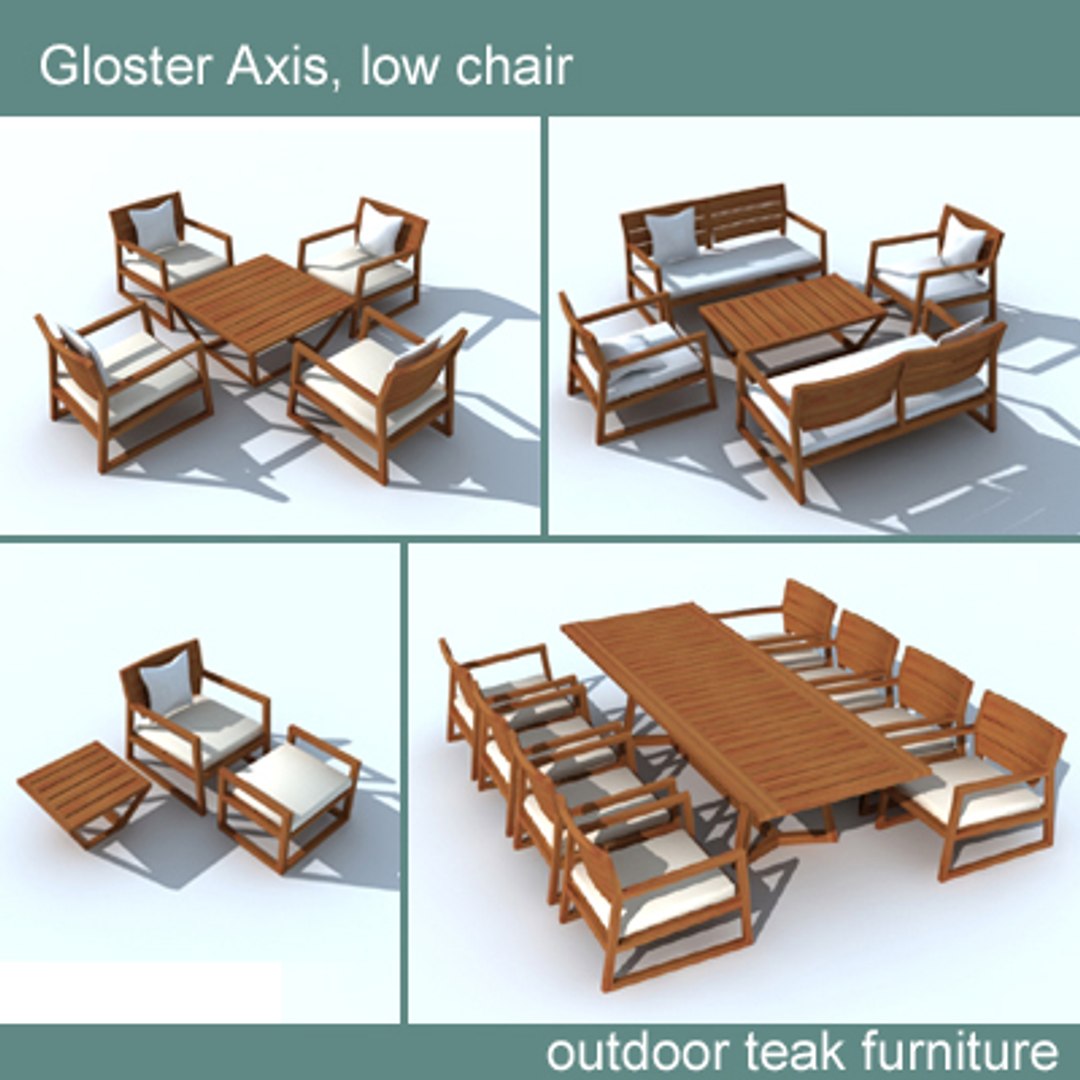 3d Model Gloster Axis Chair Table