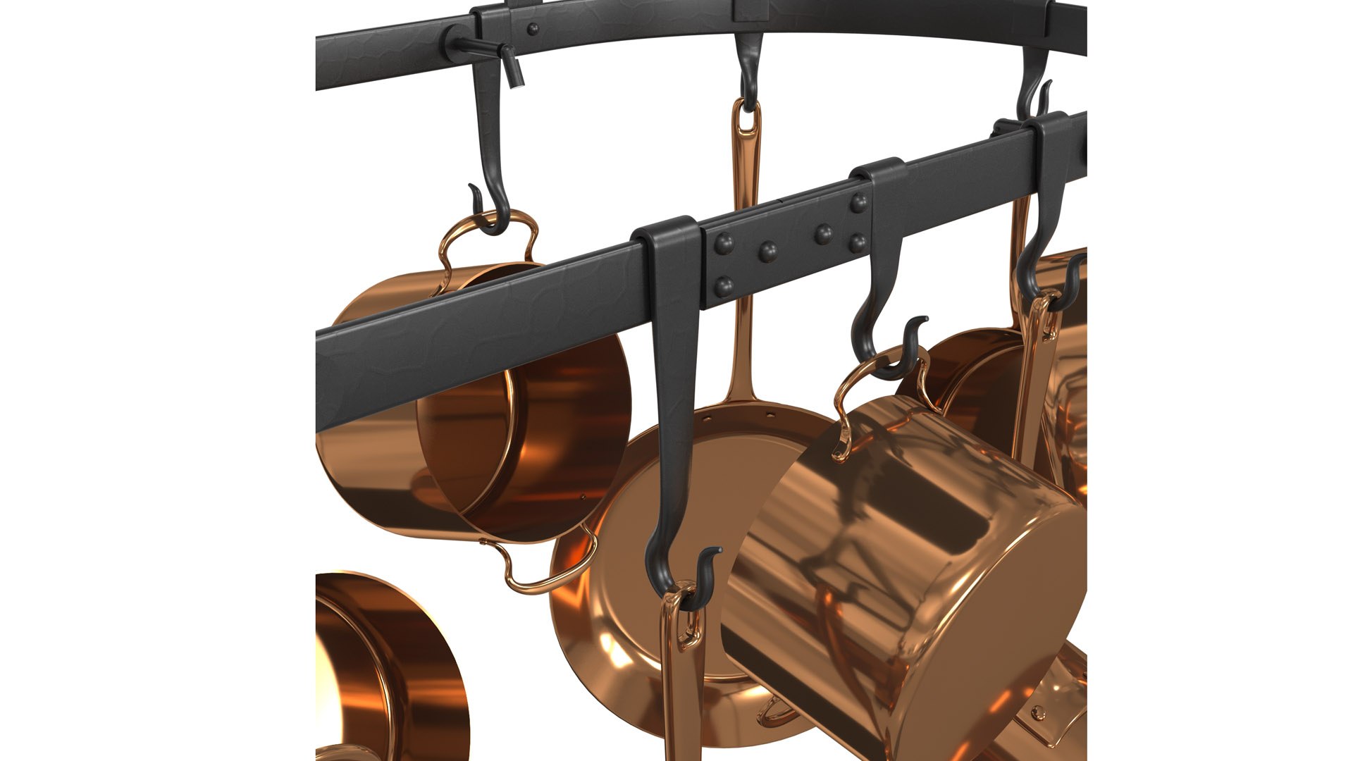 3D Ceiling Mounted Copper Pot Pan Rack - TurboSquid 2184393