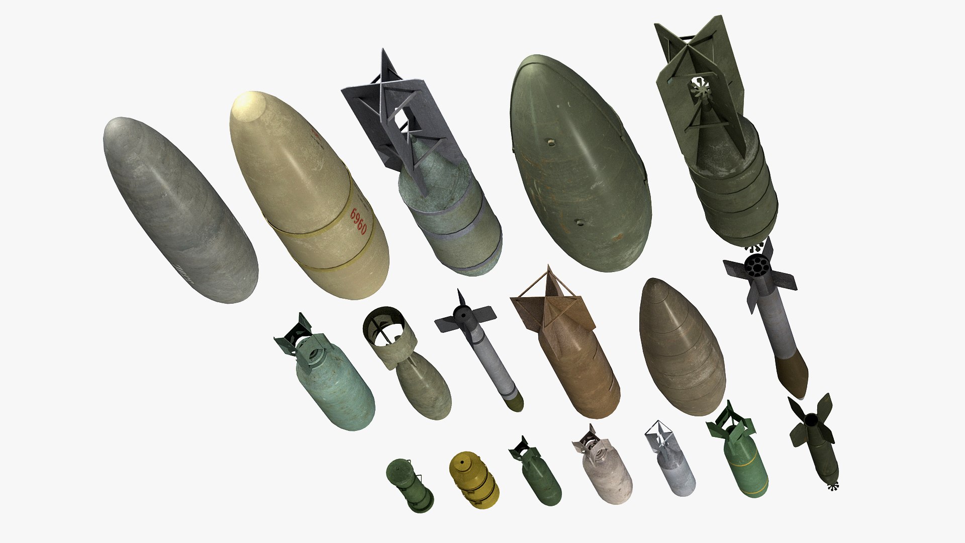 3D World War II Bombs - TurboSquid 1841093