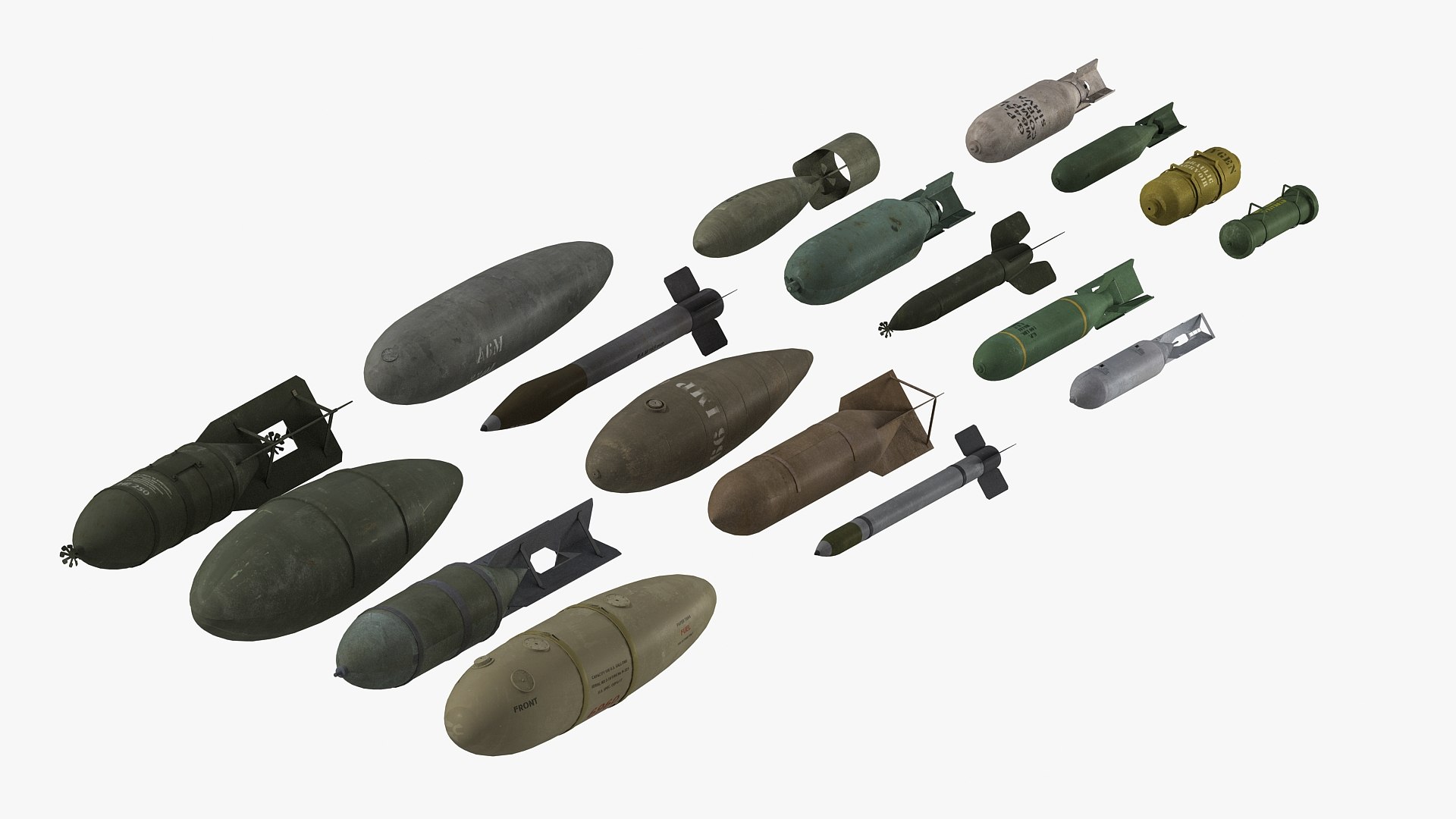 3D World War II Bombs - TurboSquid 1841093