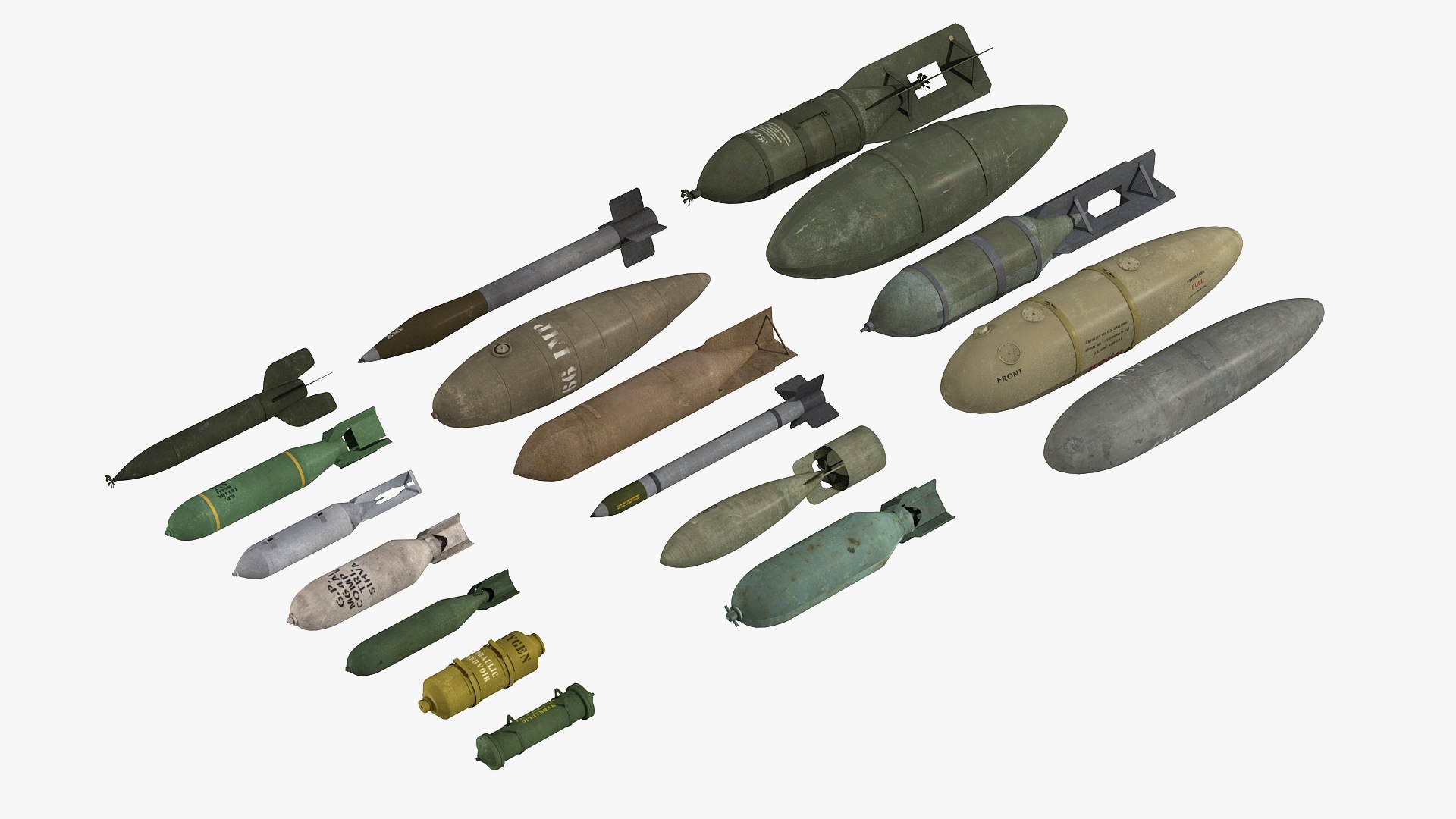 3D World War II Bombs - TurboSquid 1841093