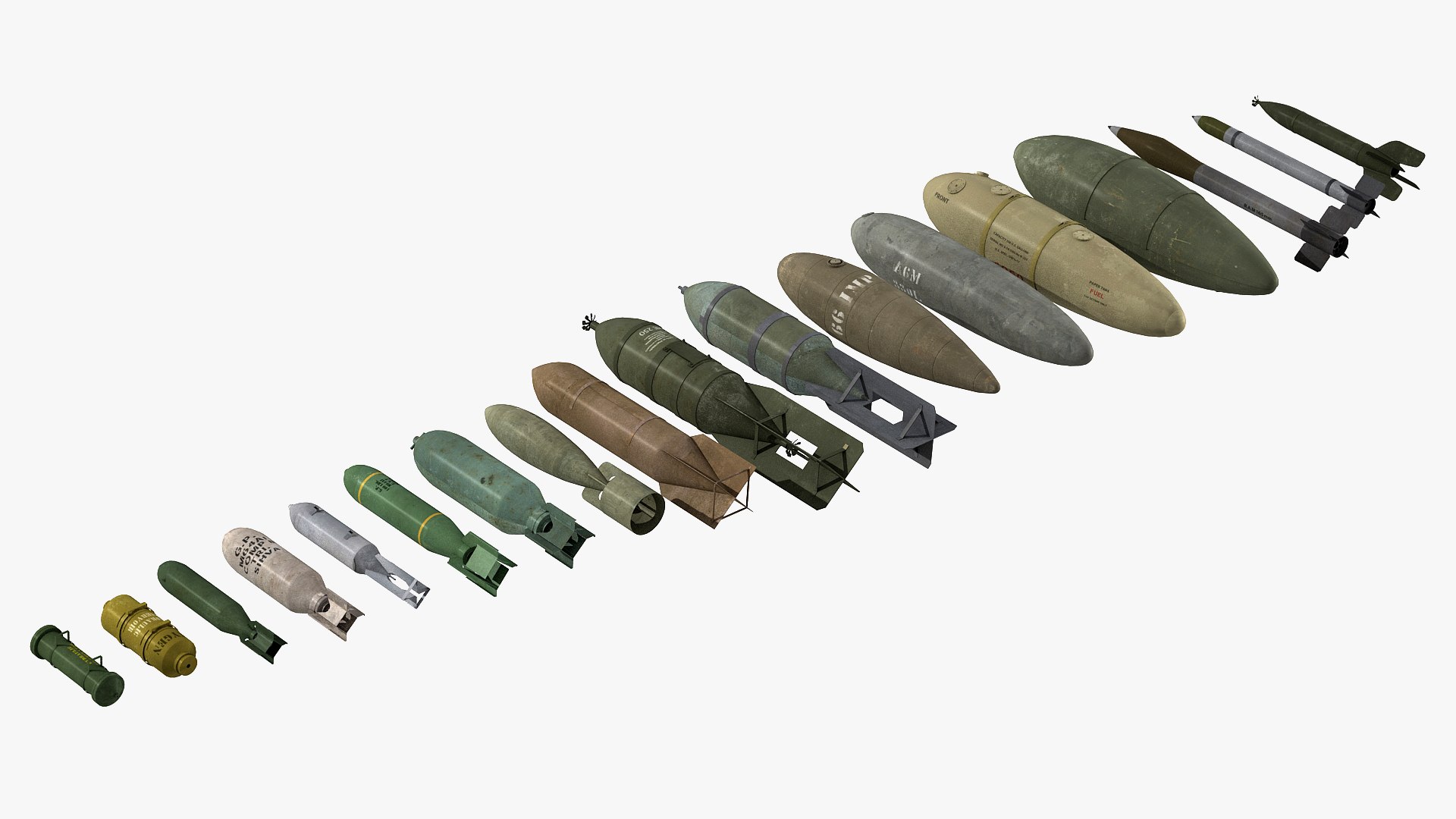 3D World War II Bombs - TurboSquid 1841093