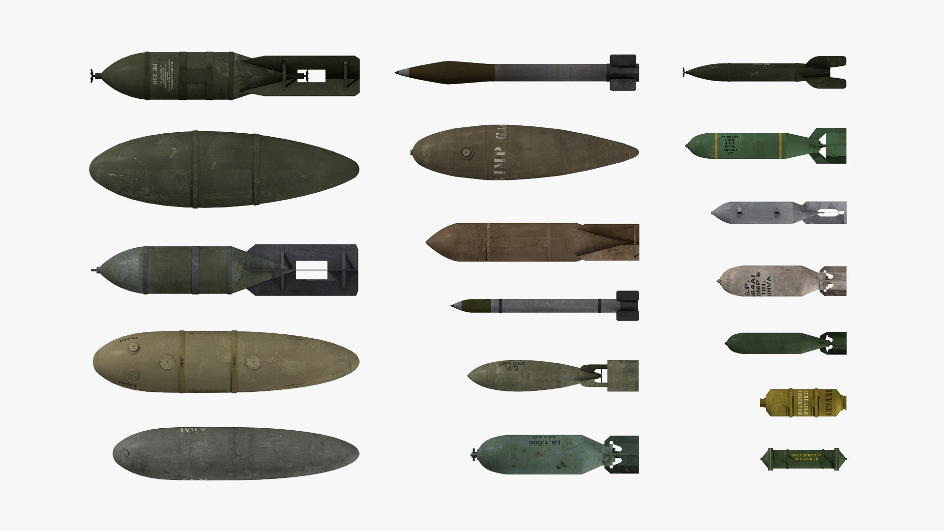 3D World War II Bombs - TurboSquid 1841093