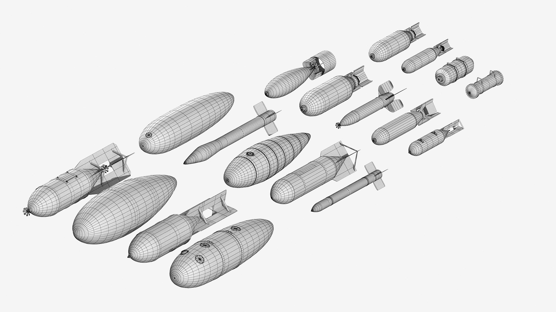 3D World War II Bombs - TurboSquid 1841093