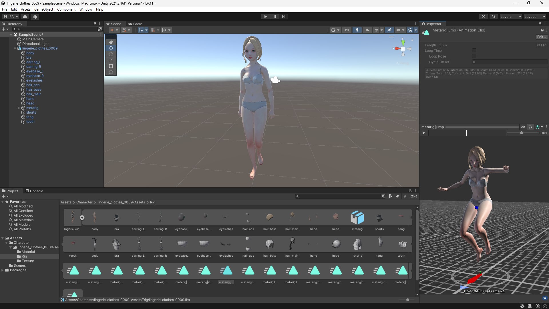 Lingerie Clothes 0009 - Rigged -Unreal - Unity - Blender - Animated ...