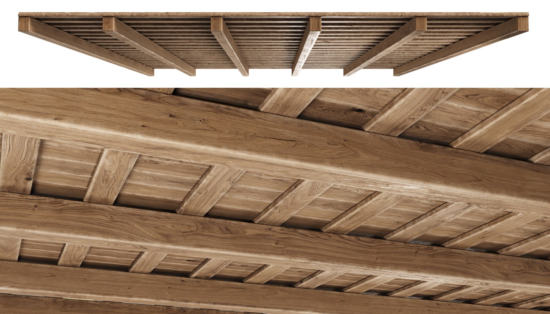 Stright Wooden Ceiling V5 3D - TurboSquid 2031486