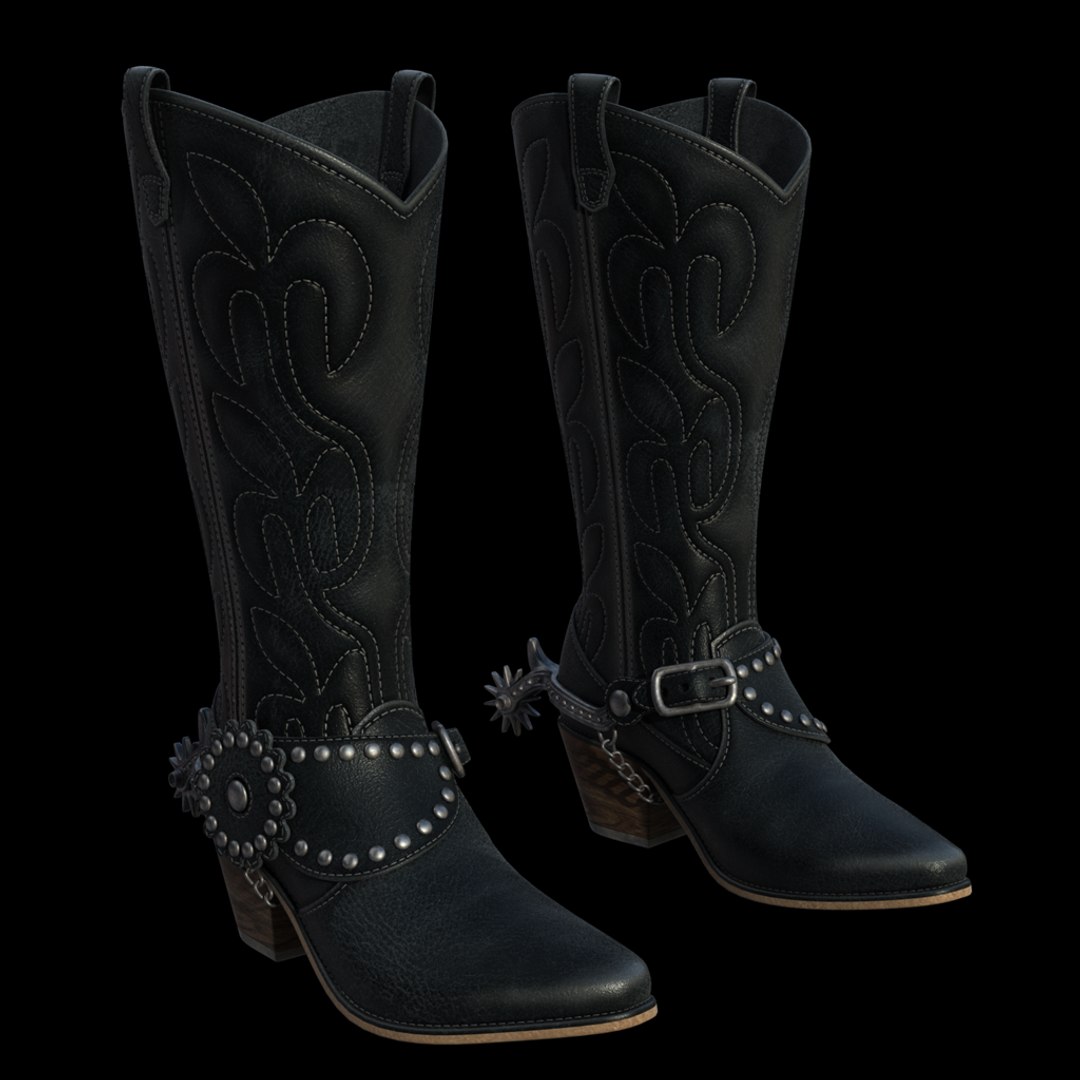 3d model western boots