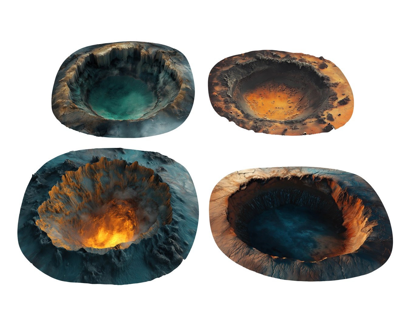 3D Model Volcanoes On The Alien Planet PAck 4 - TurboSquid 2382544