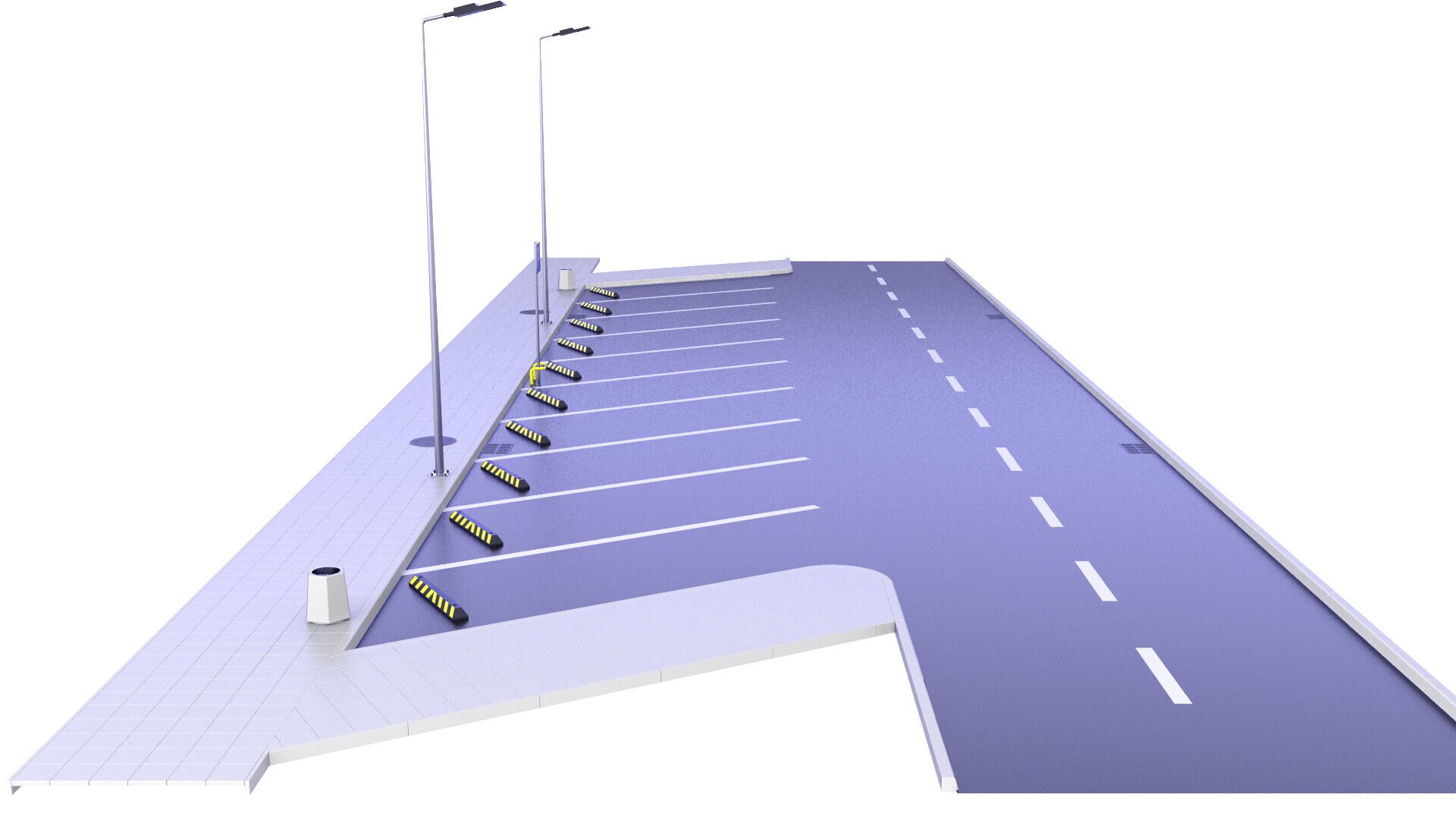 Car Diagonal Parking 9 3D Model - TurboSquid 2257597