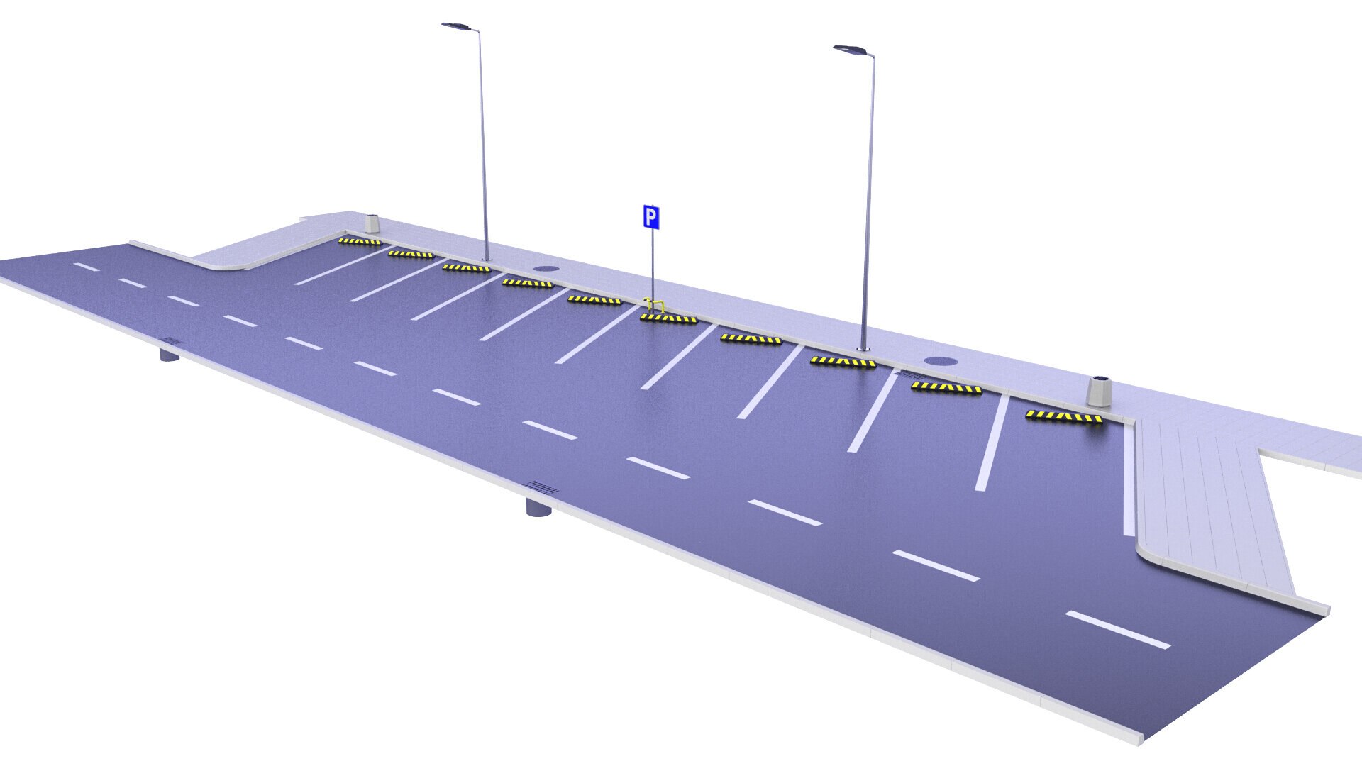 Car Diagonal Parking 9 3D Model - TurboSquid 2257597