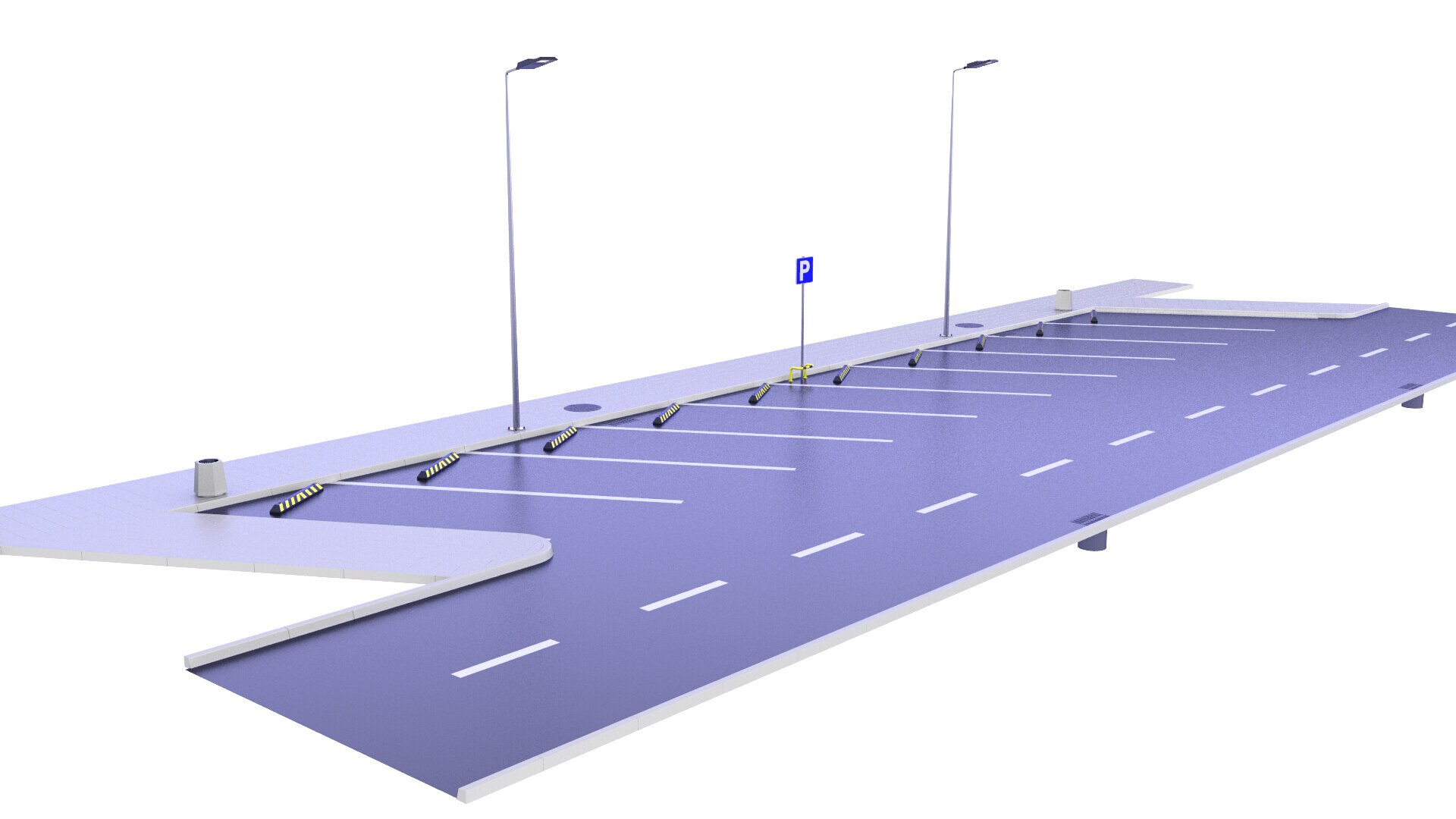 Car Diagonal Parking 9 3D Model - TurboSquid 2257597