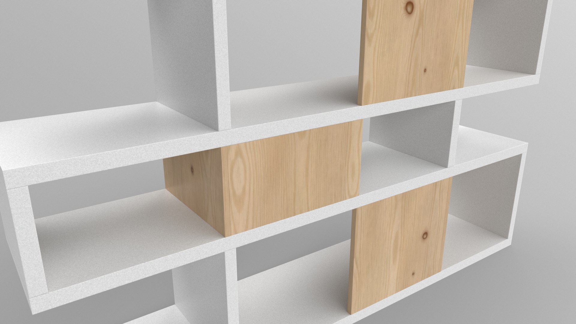 Anasia Geometric Bookcase Oak 3D Model - TurboSquid 1758156