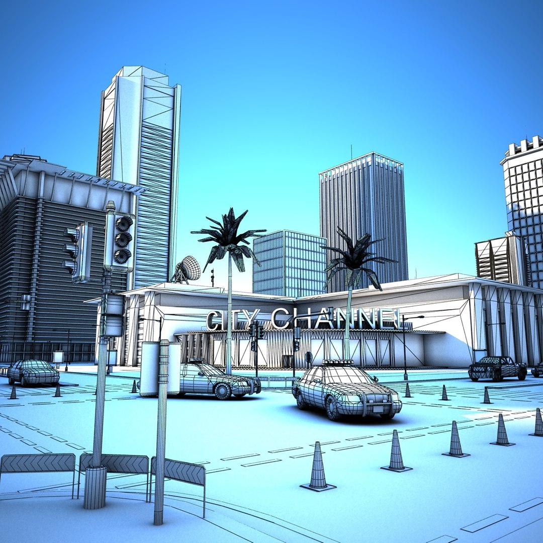 city buildings outdoor 3d model
