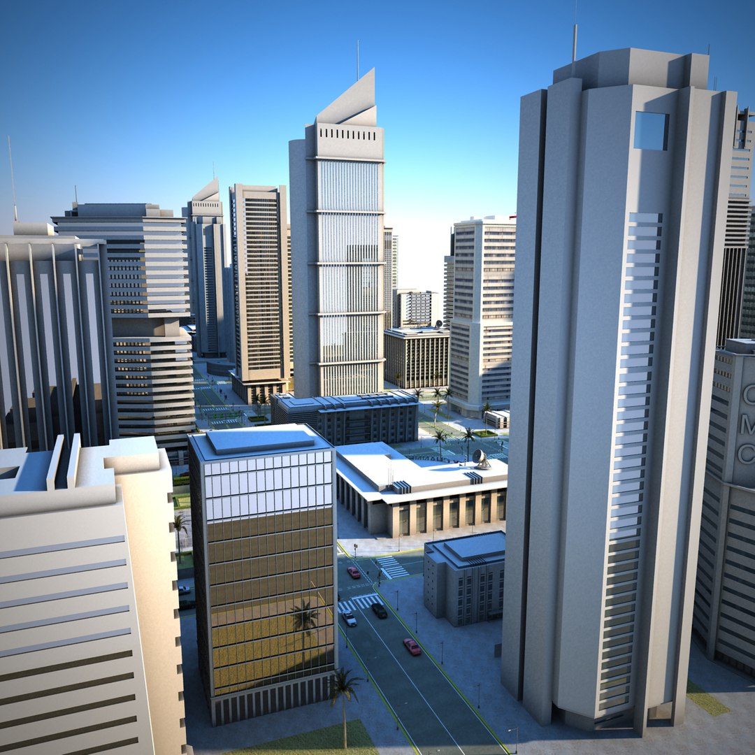 city buildings outdoor 3d model