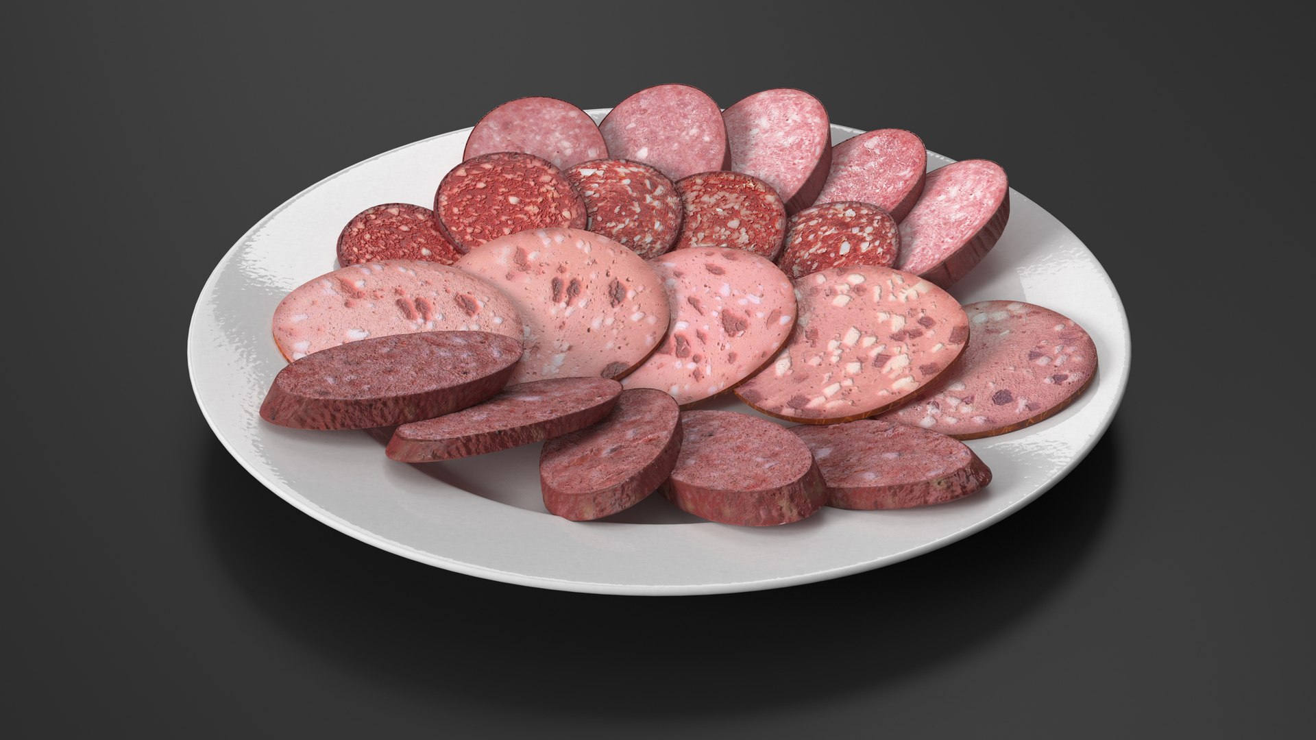 Assorted Deli Meats Platter 3D Model - TurboSquid 2198579