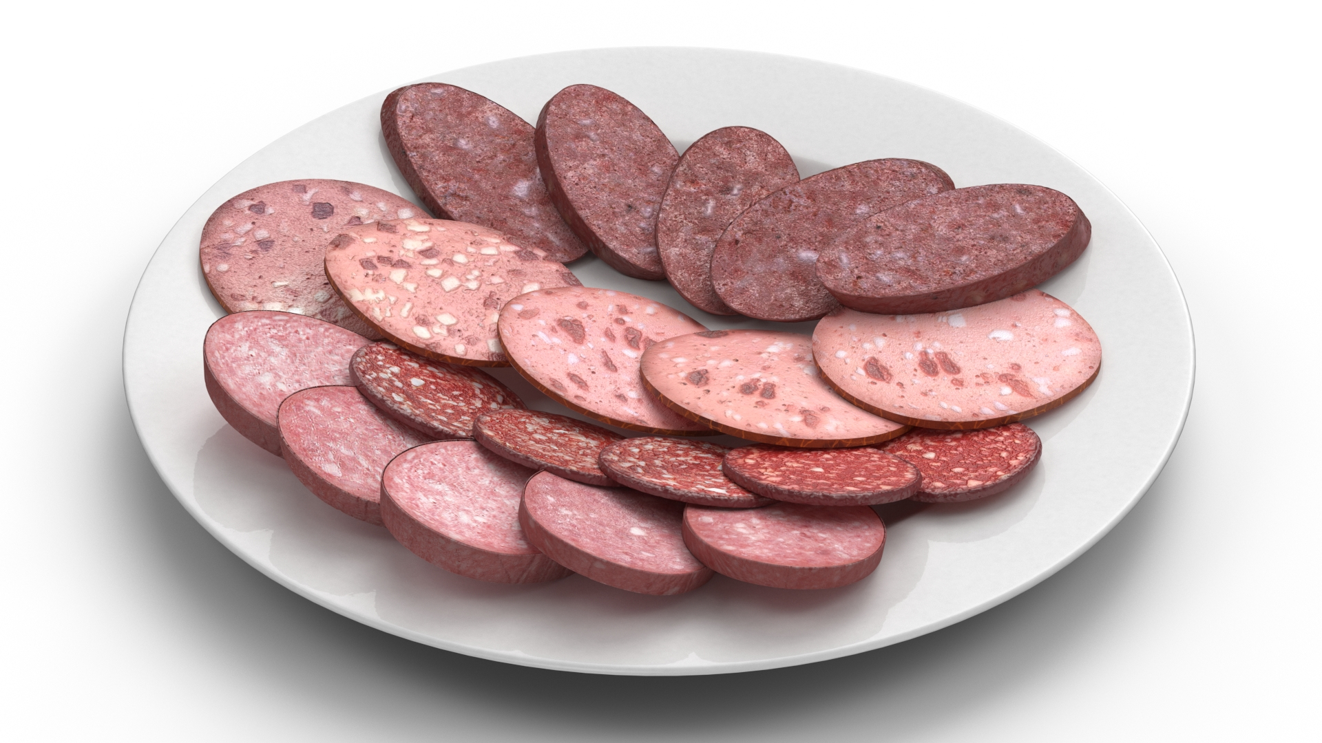 Assorted Deli Meats Platter 3D Model - TurboSquid 2198579