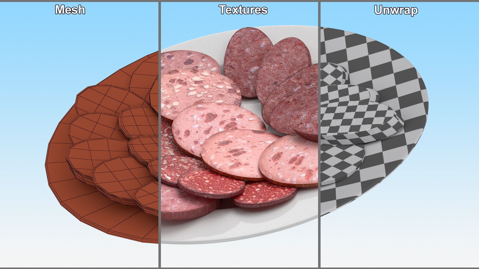 Assorted Deli Meats Platter 3D Model - TurboSquid 2198579