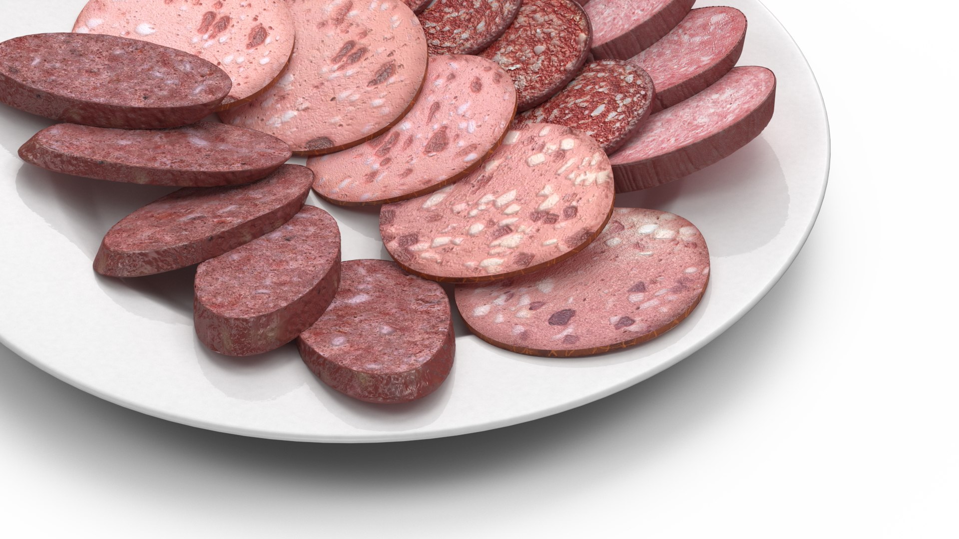Assorted Deli Meats Platter 3D Model - TurboSquid 2198579