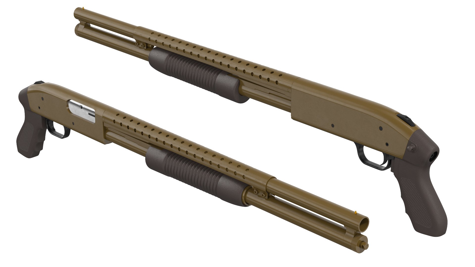 3D Green Pump Action Shotgun Model - TurboSquid 2139205