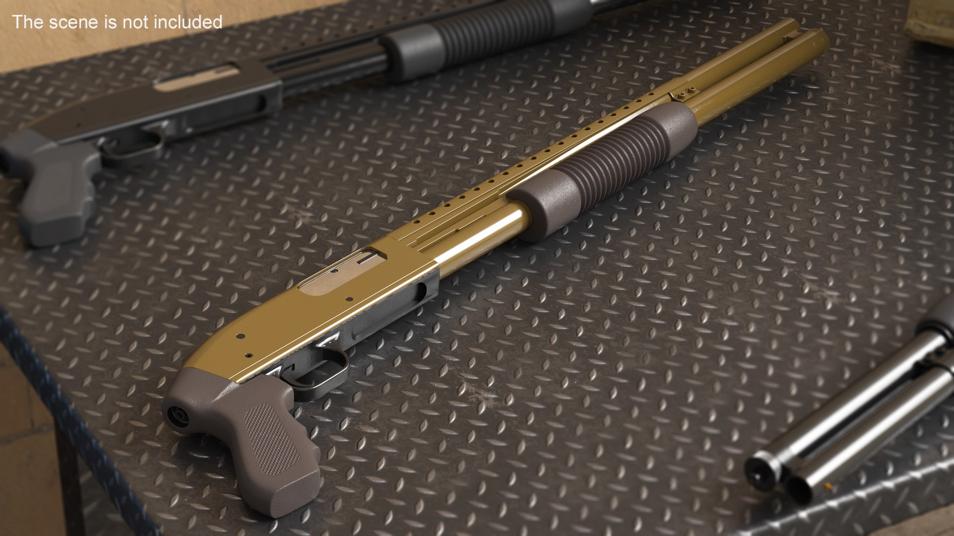 3D Green Pump Action Shotgun Model - TurboSquid 2139205