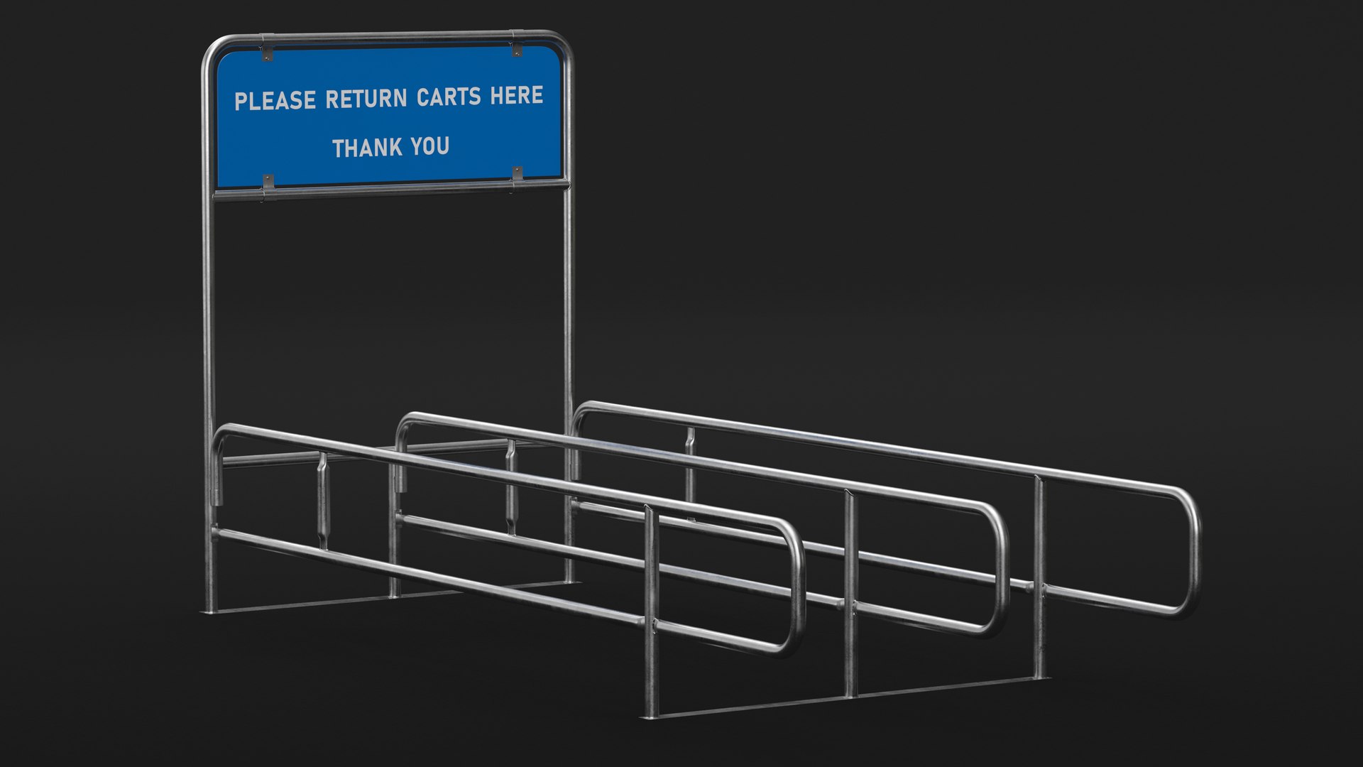 3D Grocery Cart Double Corral Model - TurboSquid 2028390