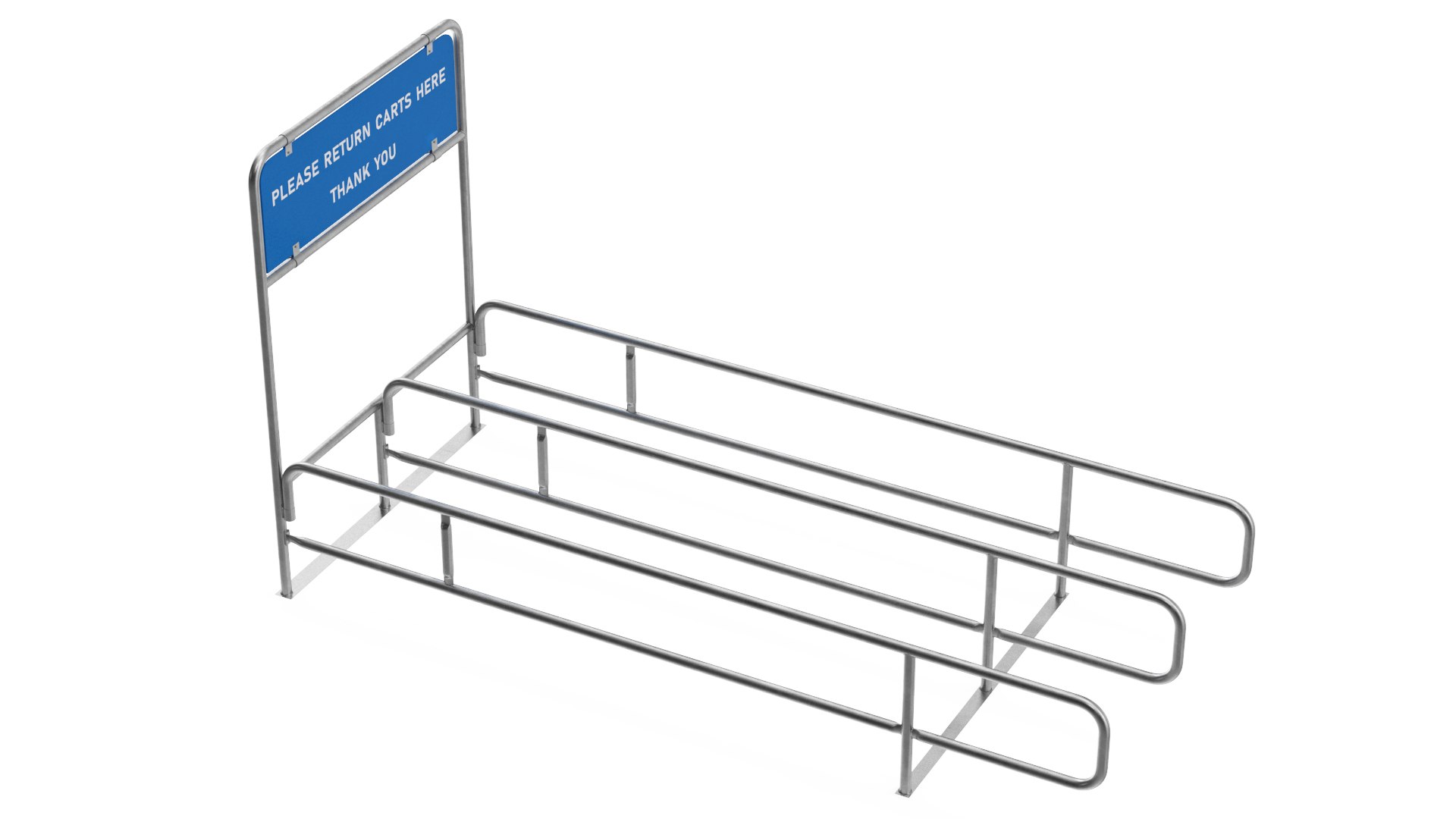 3D Grocery Cart Double Corral Model - TurboSquid 2028390