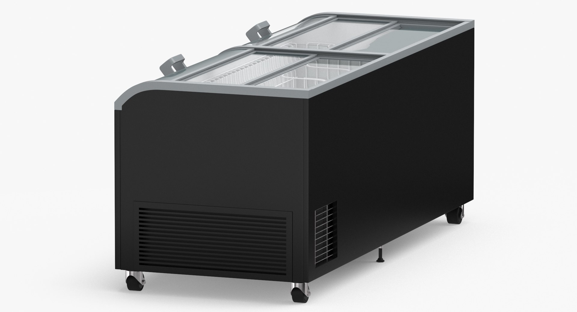 3D Horizontal Refrigerator Display Freezer Closed Different ...