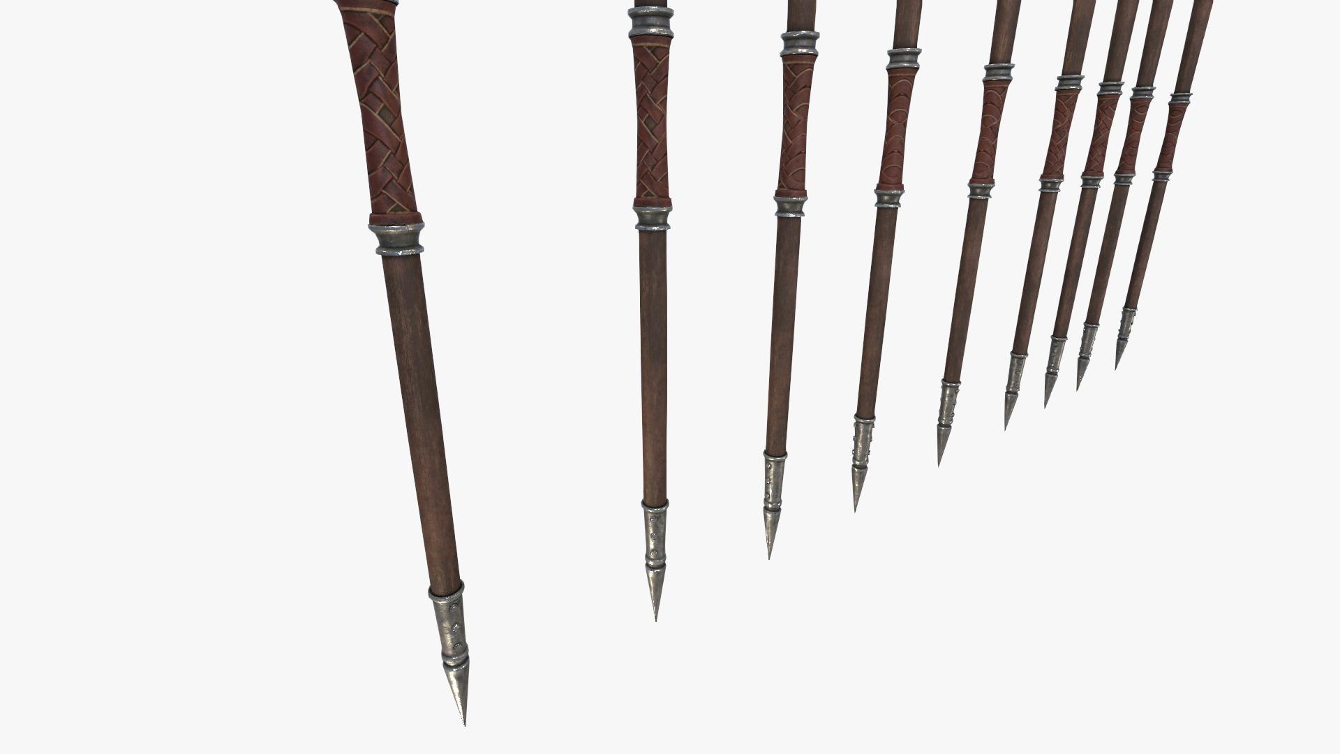 3D Fantasy Axe RPG Alpenstock Alpine Staff Baton Pick Shepherds Axe ...