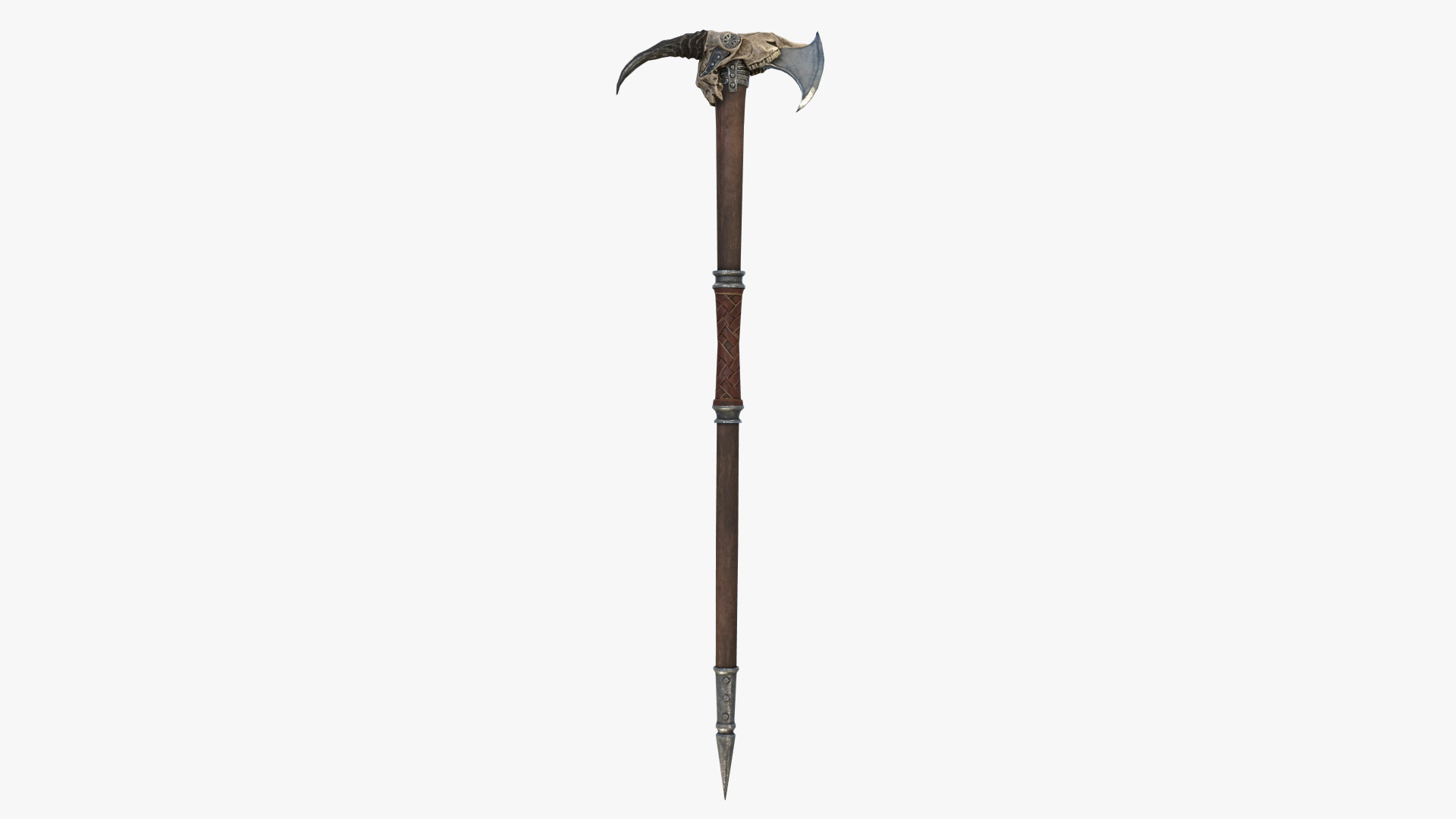 3D Fantasy Axe RPG Alpenstock Alpine Staff Baton Pick Shepherds Axe ...